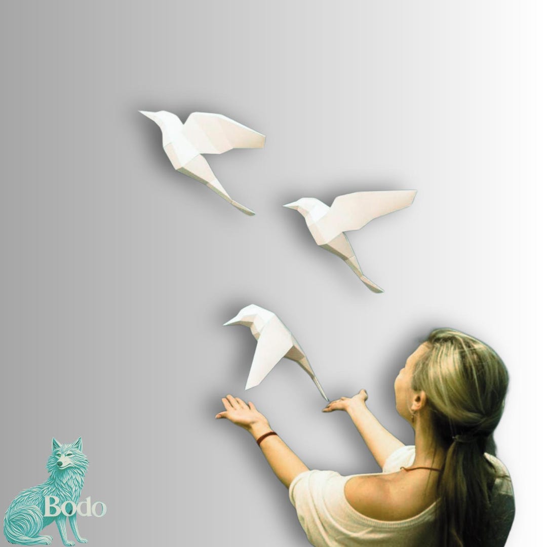 DIY Decorative Bird Origami Bird PDF Paper Bird Pattern Digital Craft ...