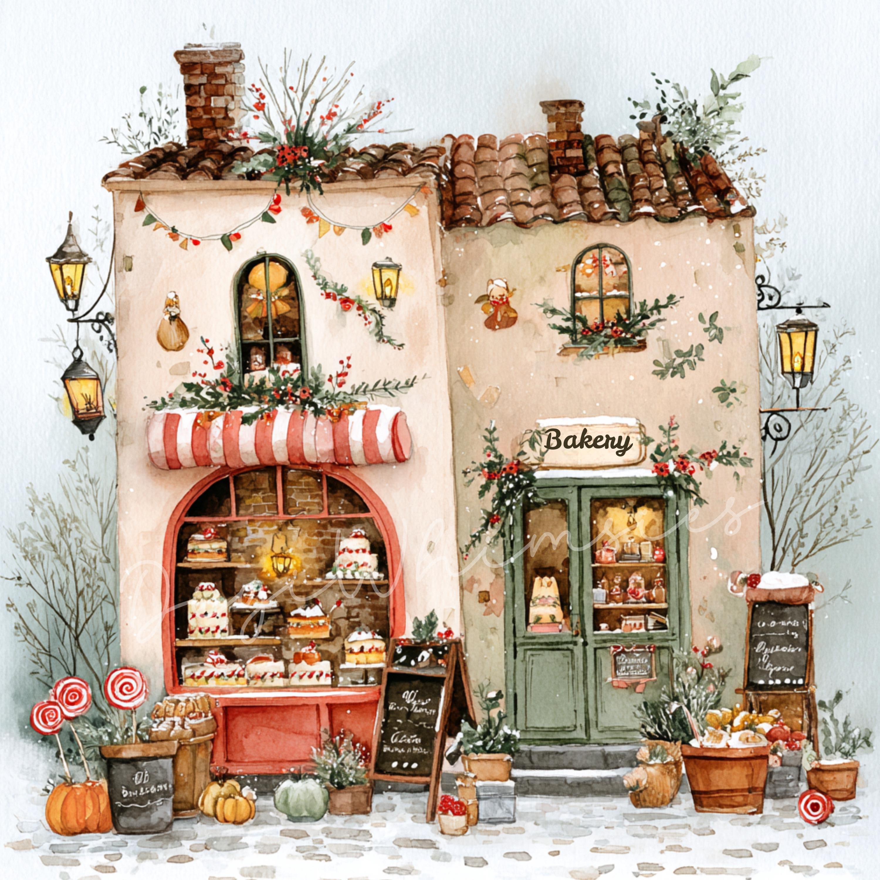 15 Christmas Bakery Clipart – Whimsical Watercolor Holiday Bakeshop ...