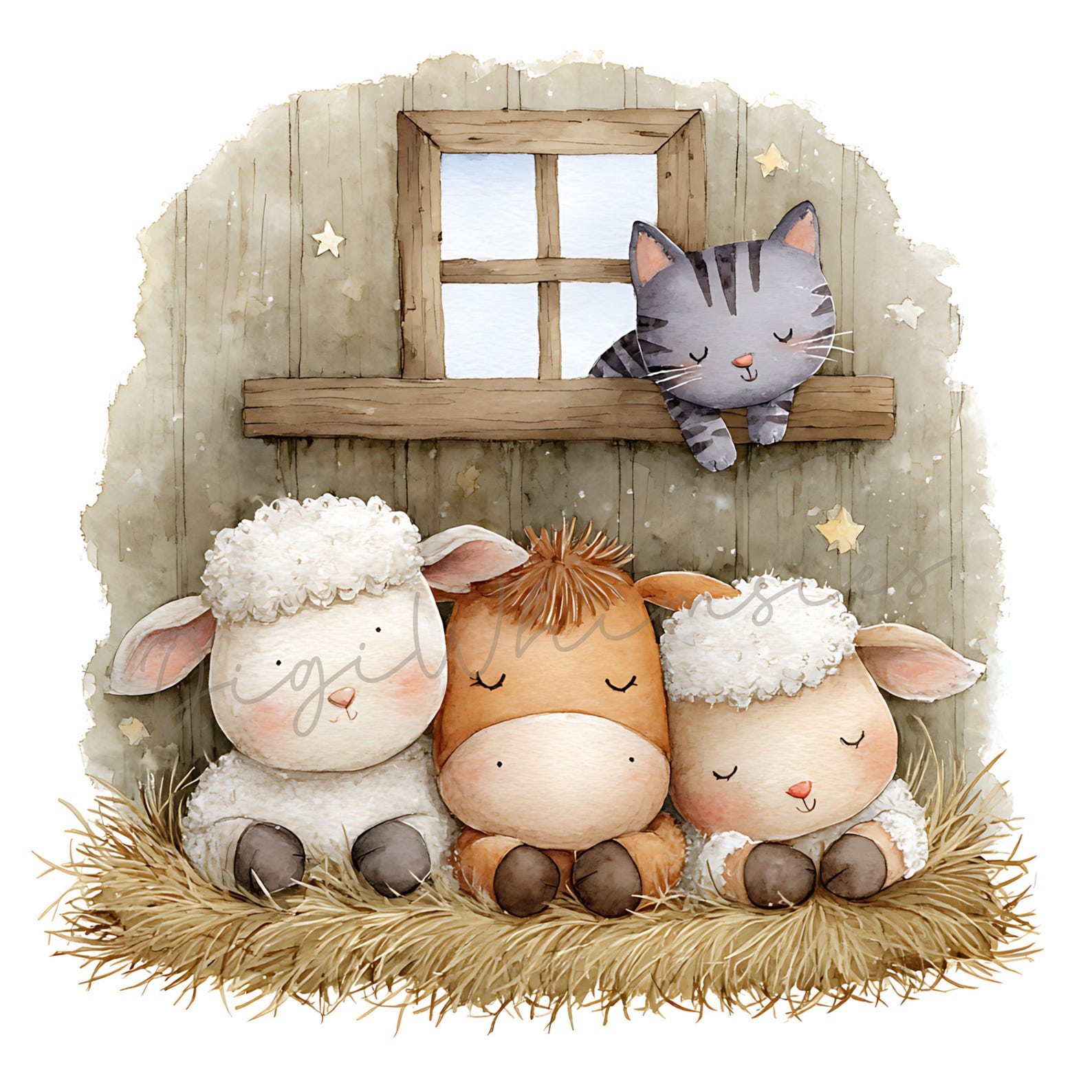 17 Baby Farm Animals Clipart Barn Nursery Baby Watercolor Jpgs - Etsy