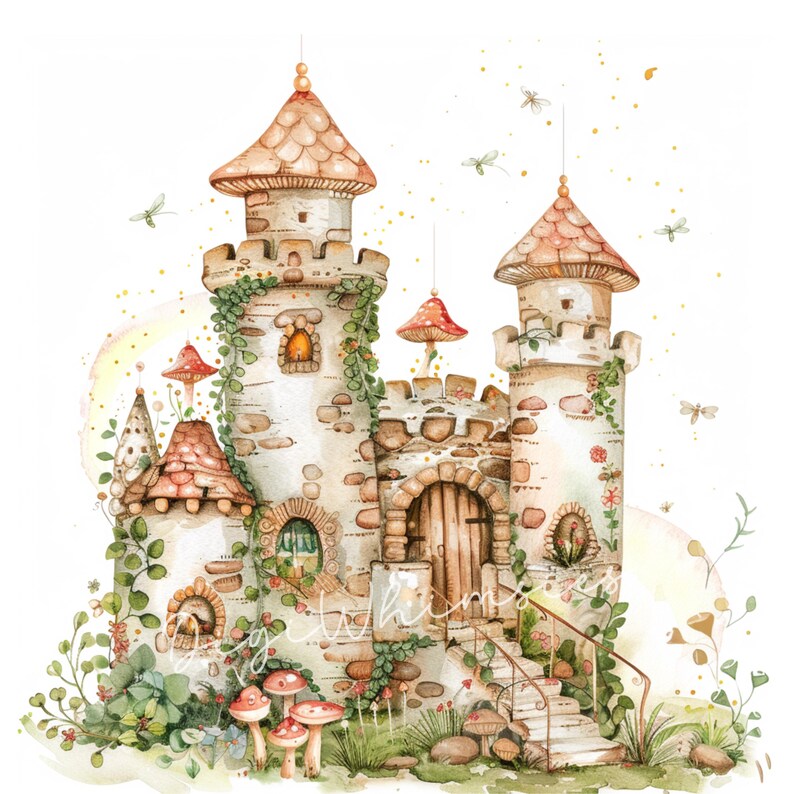 12 Cottagecore Castle Clipart High Res JPG Magical Fairy Fantasy ...