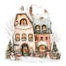 15 Christmas House Clipart: Whimsical Winter Houses Holiday Village ...