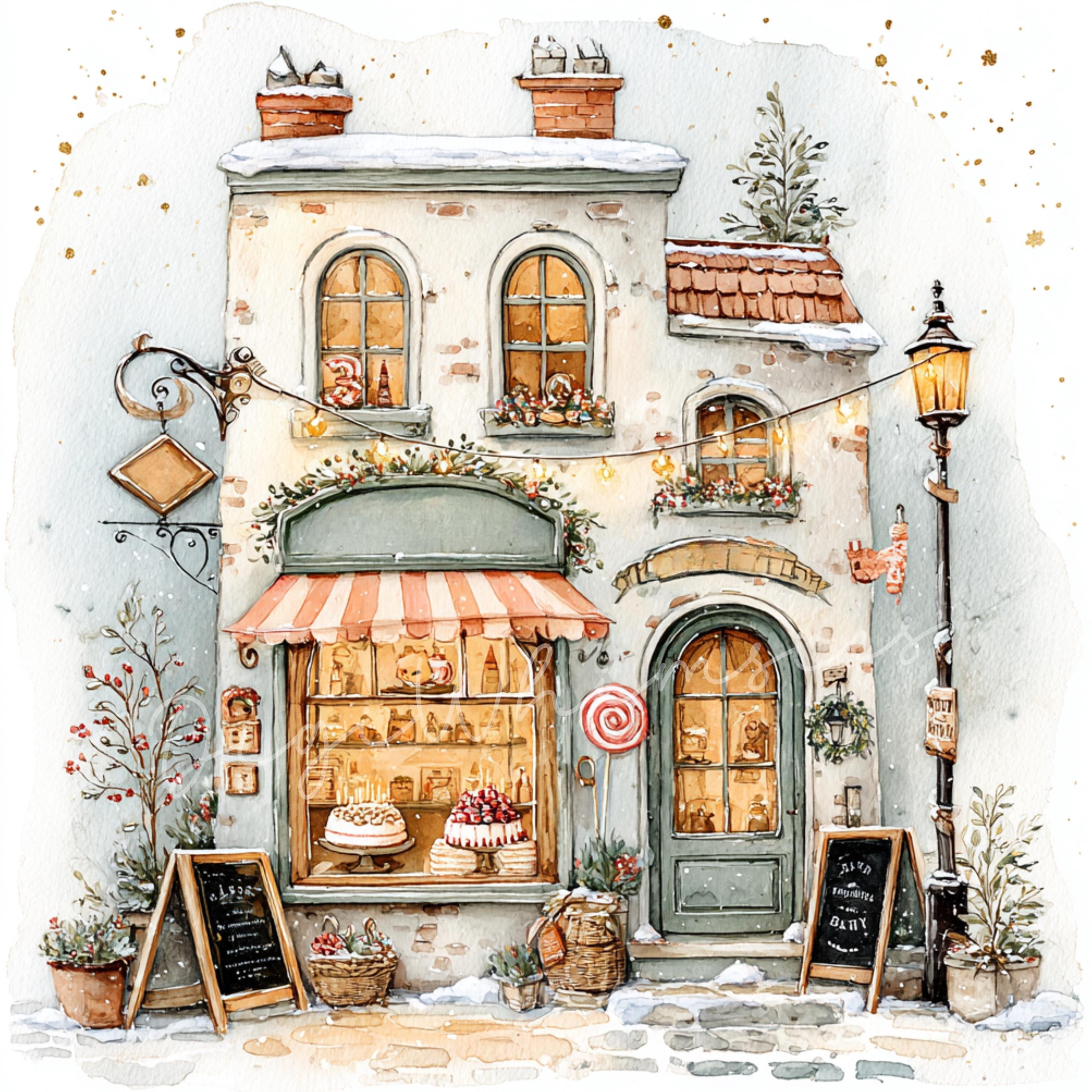 15 Christmas Bakery Clipart – Whimsical Watercolor Holiday Bakeshop ...