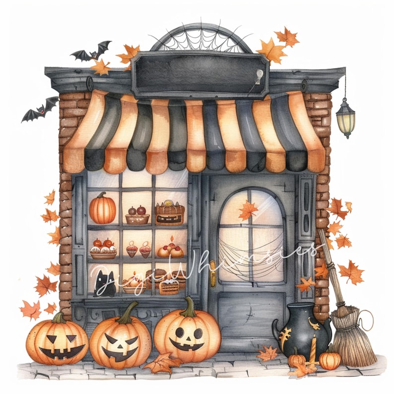 Spooky Bakery Clipart: Halloween Watercolor Desserts (JPG Files) - Etsy