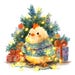 12 Christmas Chicken Clipart – Whimsical Funny Chicken Watercolor ...