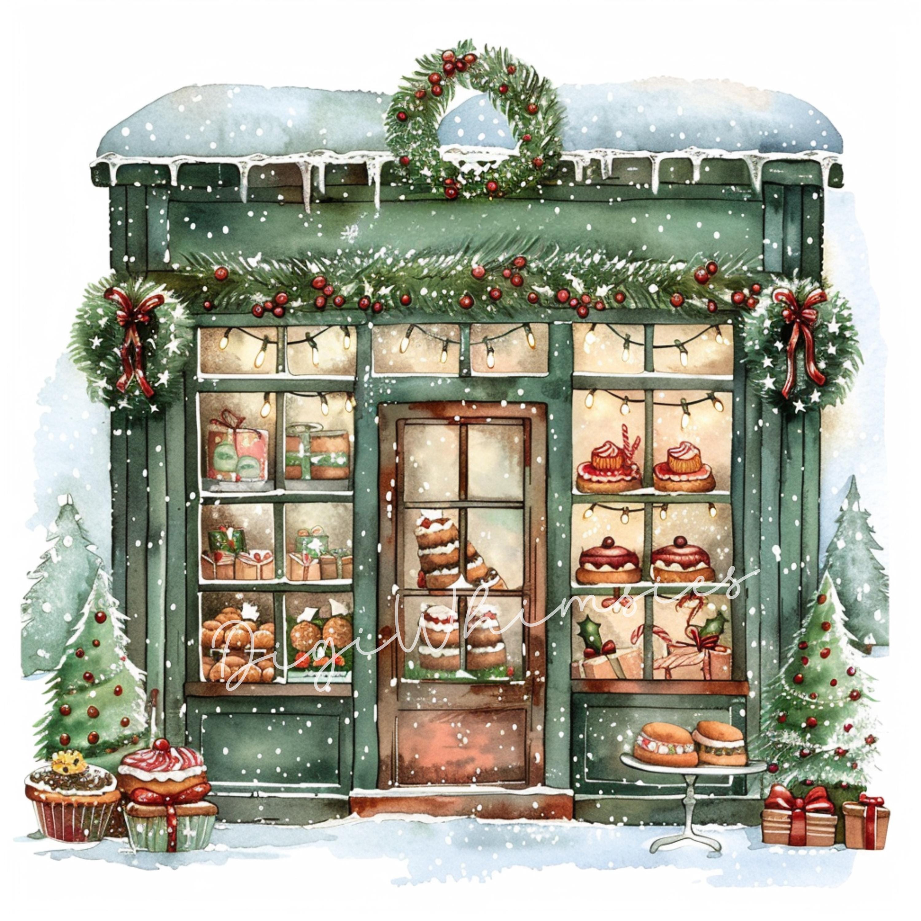 12 Christmas Bakery Clipart – Watercolor Holiday Pastries & Bread Jpgs ...