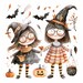 12 Best Friends Clipart High Res Jpgs Quirky Witch Halloween Sisters ...