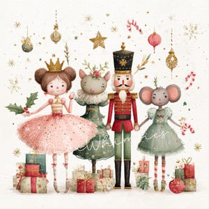 12 Nutcracker Ballet Clipart: Christmas Ballerinas, Whimsical ...