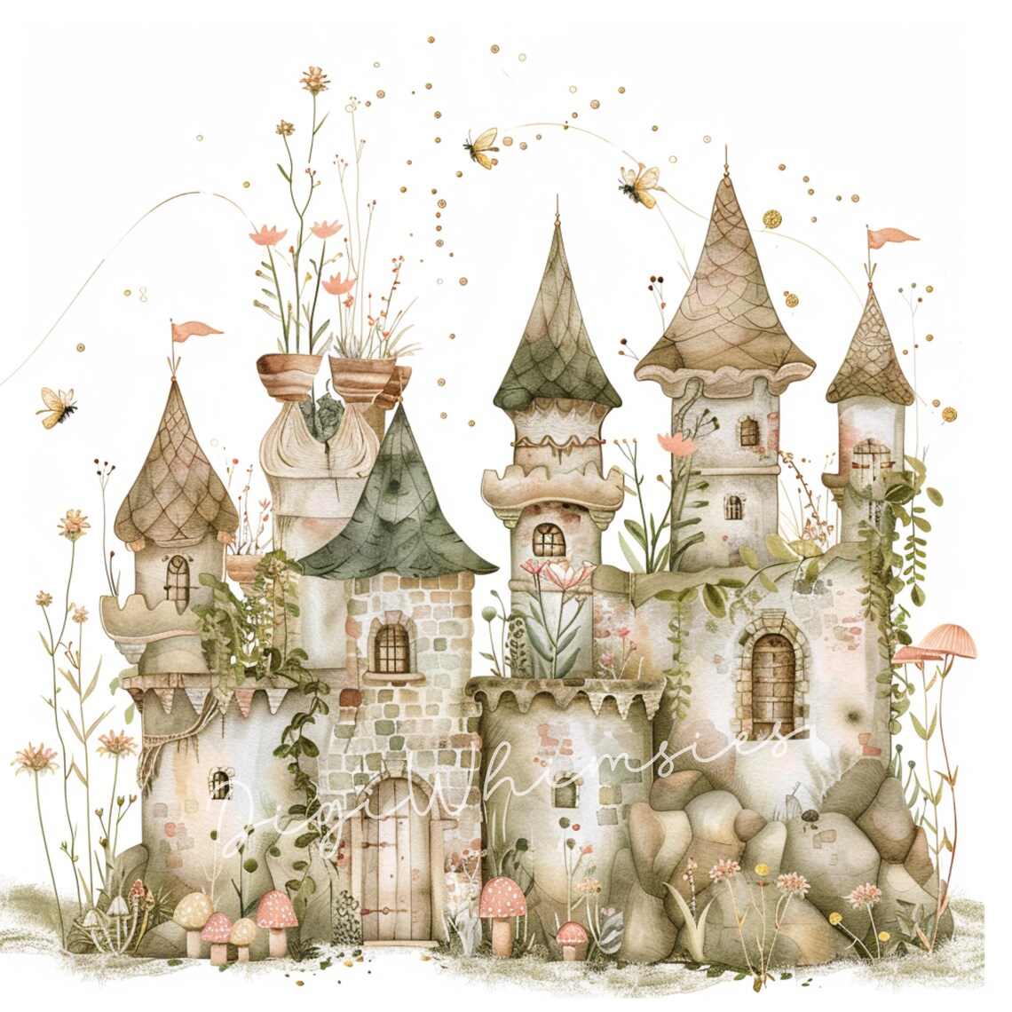 12 Cottagecore Castle Clipart High Res JPG Magical Fairy Fantasy ...