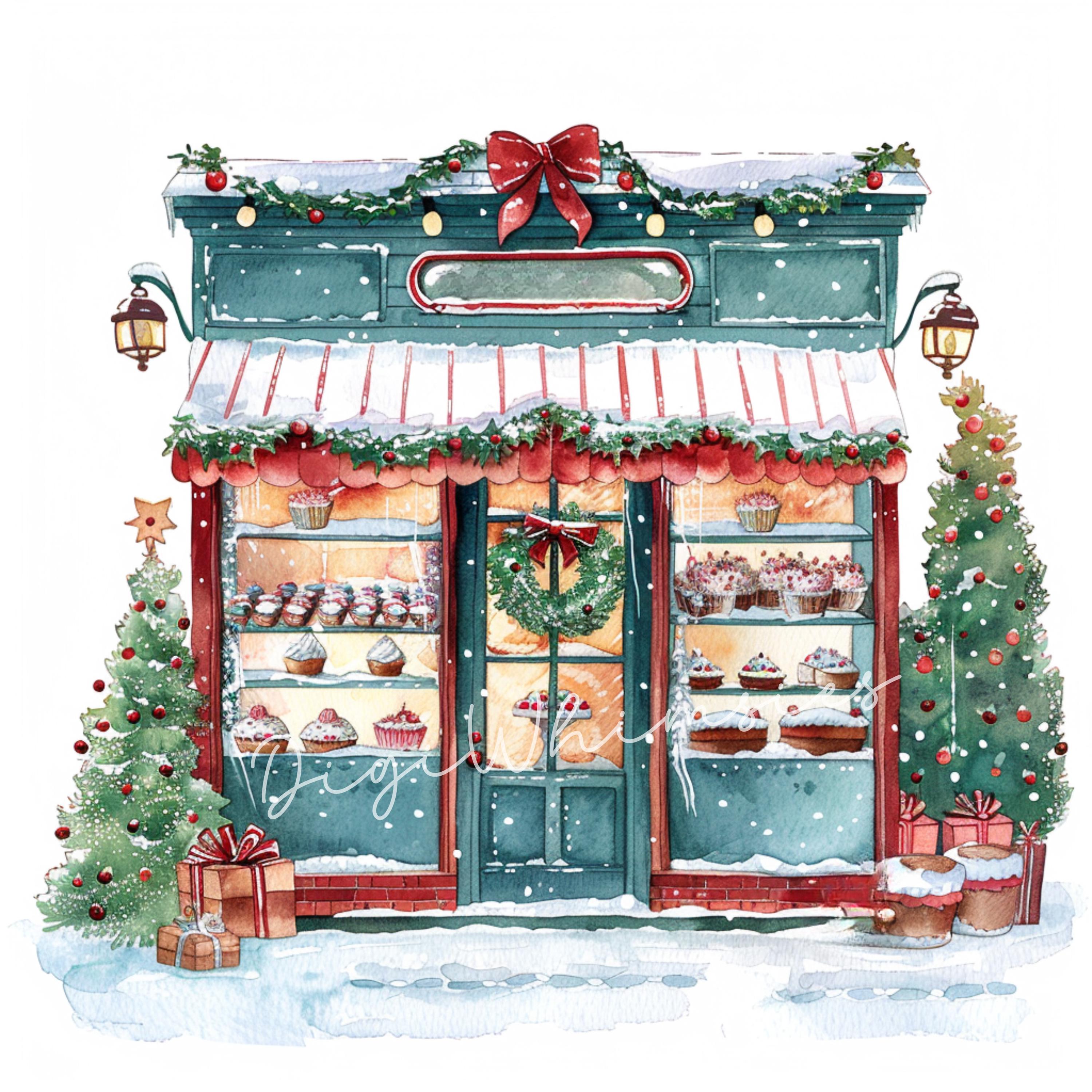 12 Christmas Bakery Clipart – Watercolor Holiday Pastries & Bread Jpgs ...
