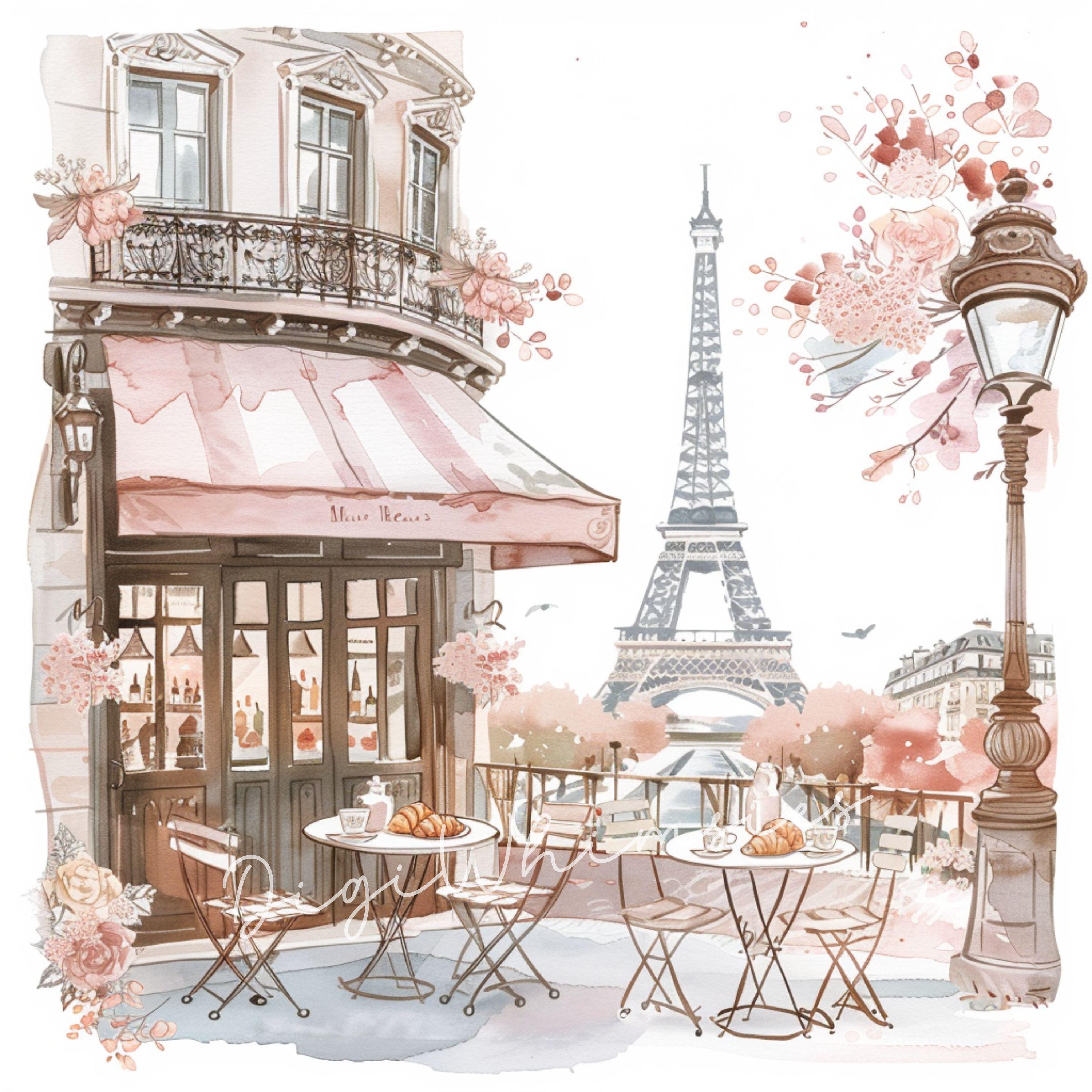 Paris Clipart Set: Eiffel Tower, Cafe, Pastries (10 High-res Jpgs) - Etsy
