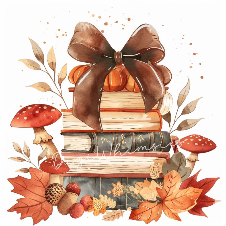 10 Book Lover Clipart High Res JPG Bookworm Clipart Cottagecore Cozy ...