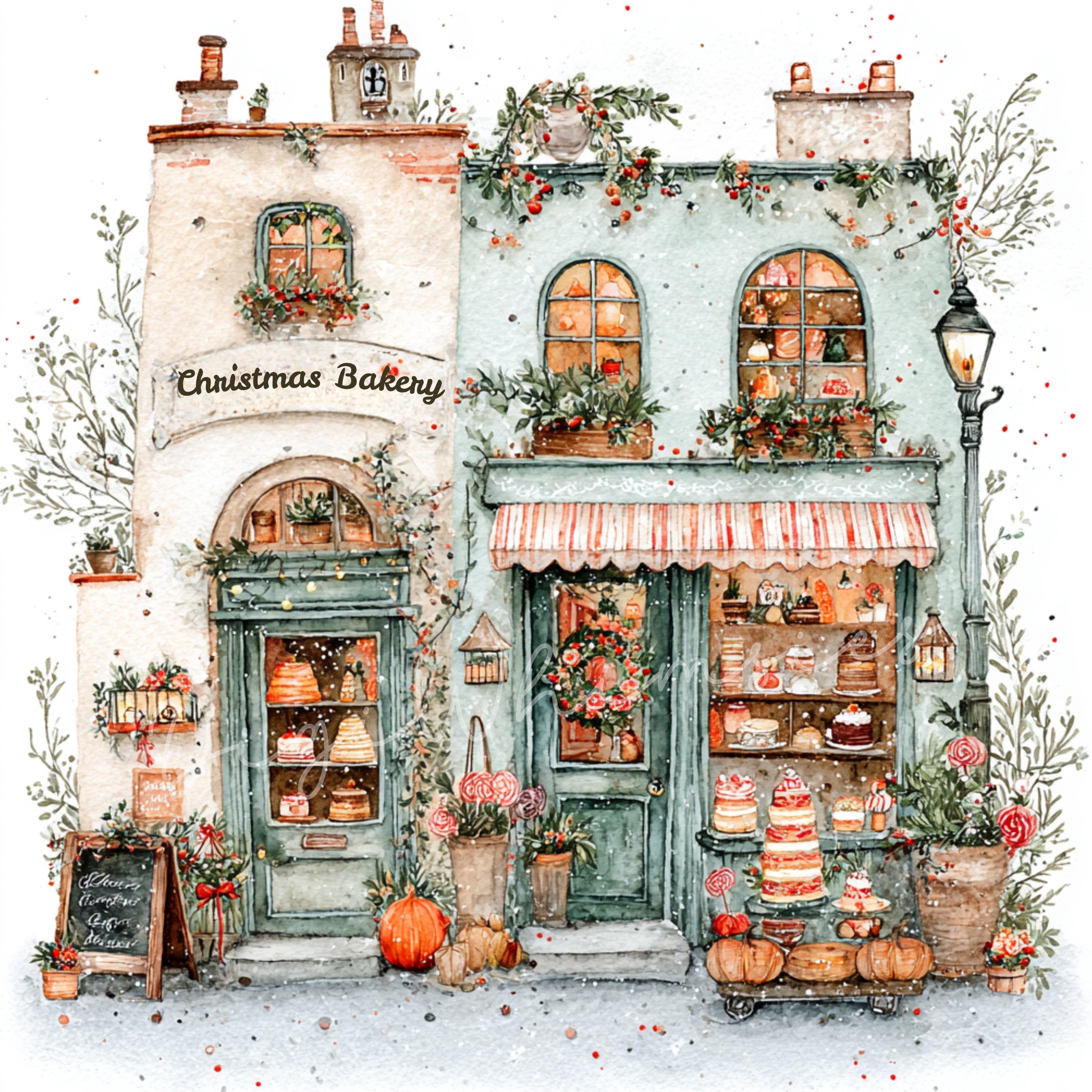 15 Christmas Bakery Clipart – Whimsical Watercolor Holiday Bakeshop ...