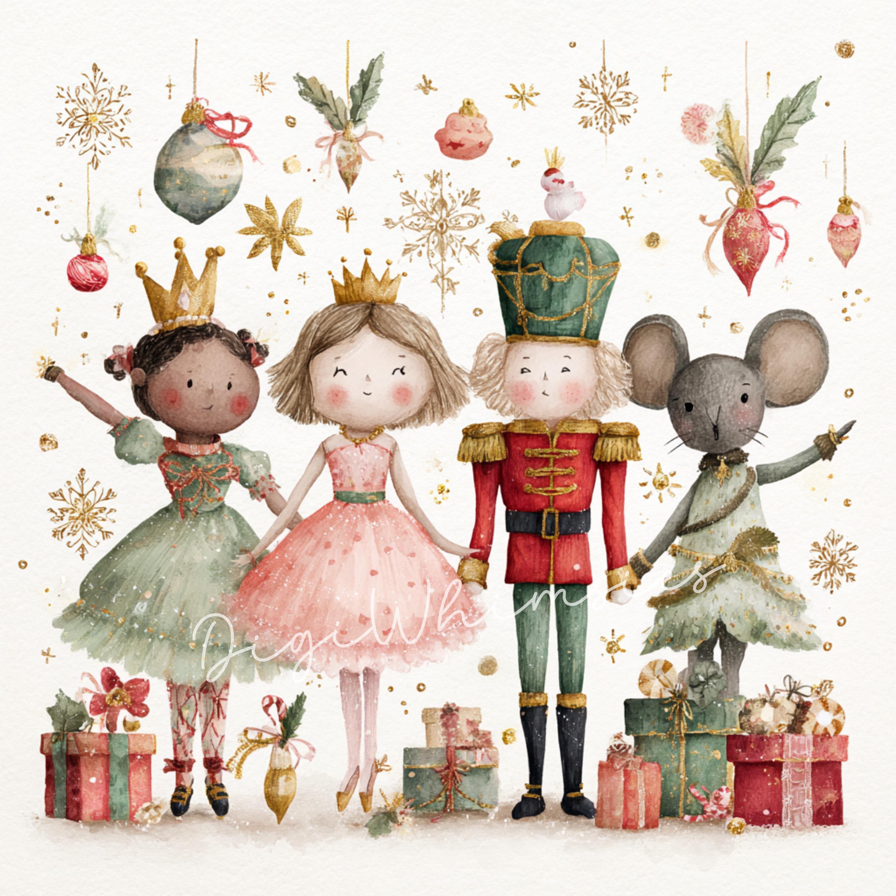 12 Nutcracker Ballet Clipart: Christmas Ballerinas, Whimsical ...