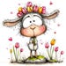 15 Funny Spring Baby Animals Clipart, Quirky Floral Nursery Art ...