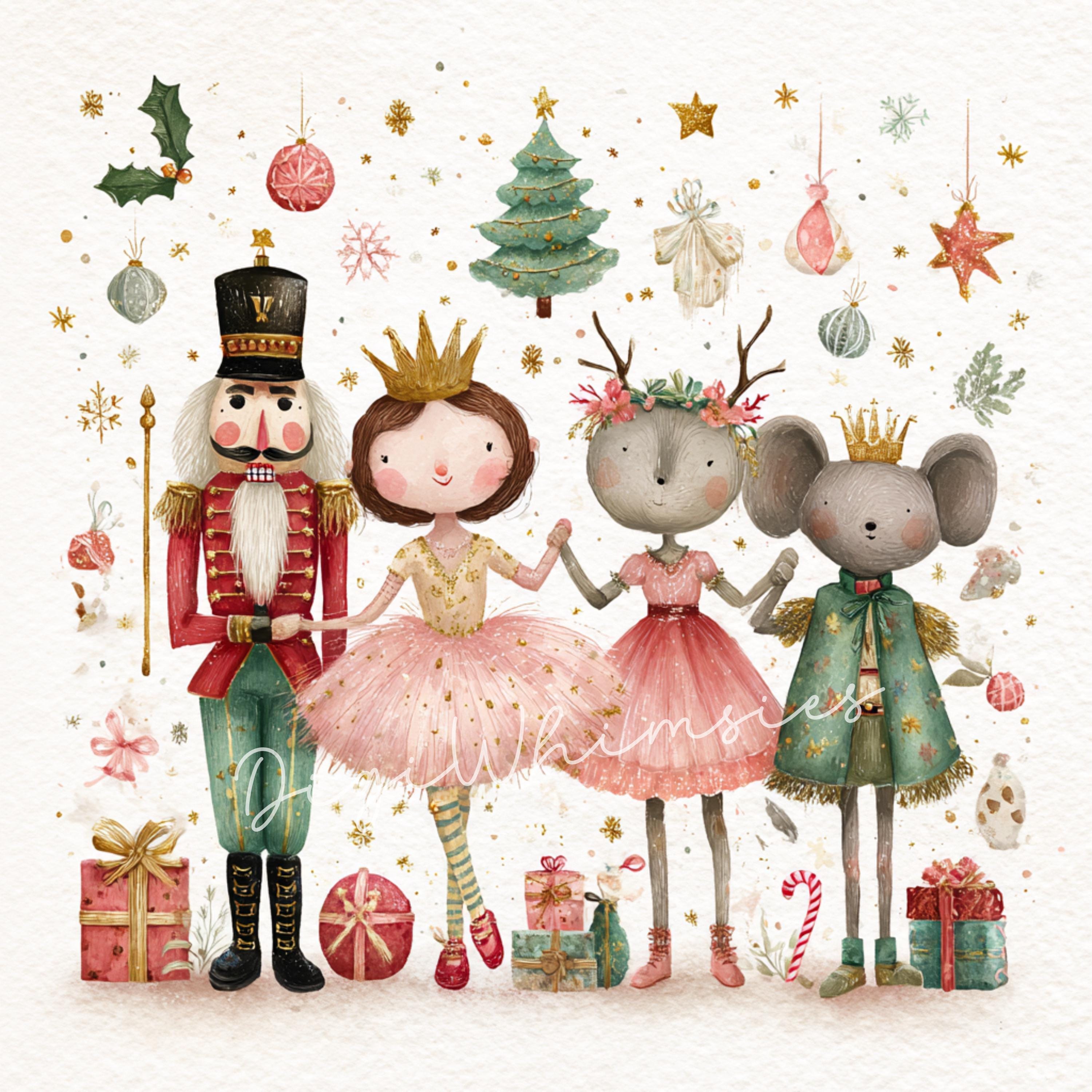 12 Nutcracker Ballet Clipart: Christmas Ballerinas, Whimsical ...