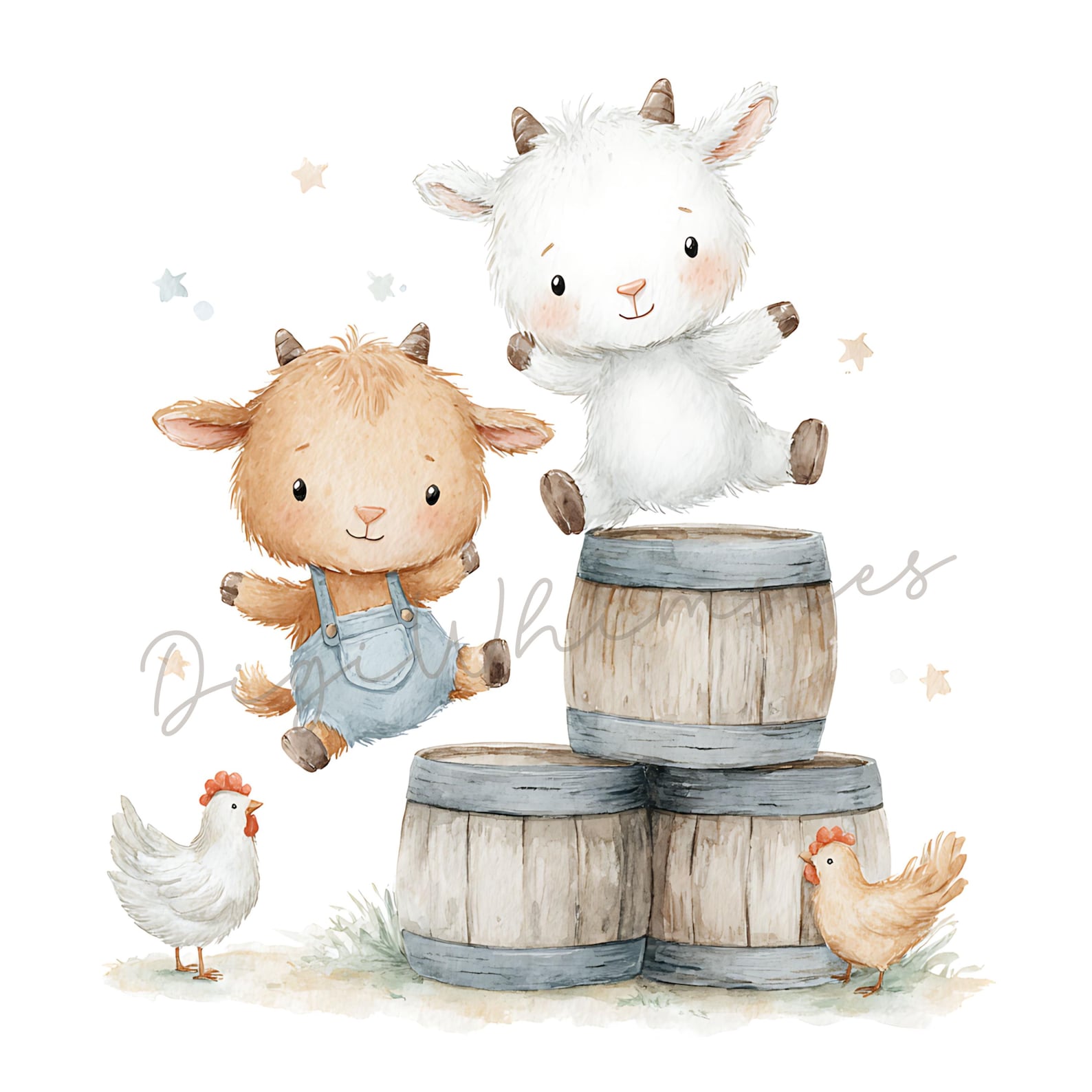 17 Baby Farm Animals Clipart Barn Nursery Baby Watercolor Jpgs - Etsy
