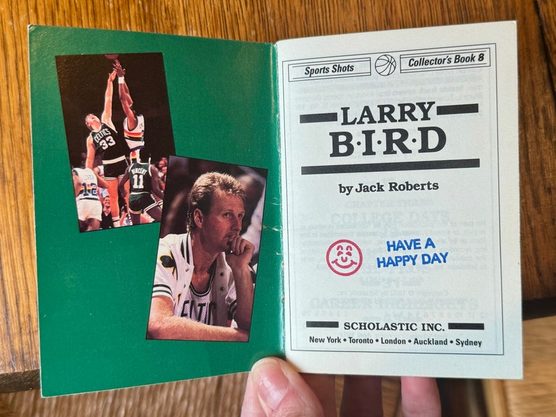 Larry Bird Scholastic Miniature Book, Sports Shots, Collectors Book 8 ...