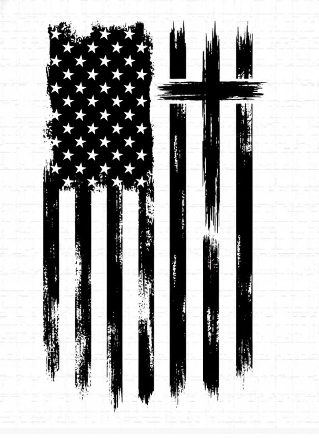 Distressed American Flag Cross SVG: Patriotic Christian Design (digital ...
