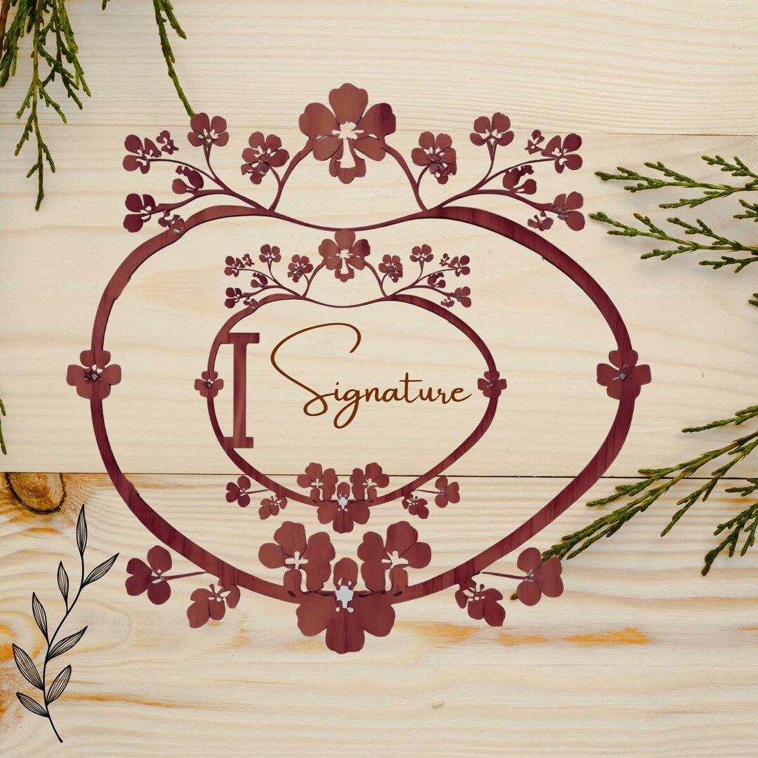 Cherry Blossom Personalized Sign Name Sign: Laser Cut Door Hanger ...