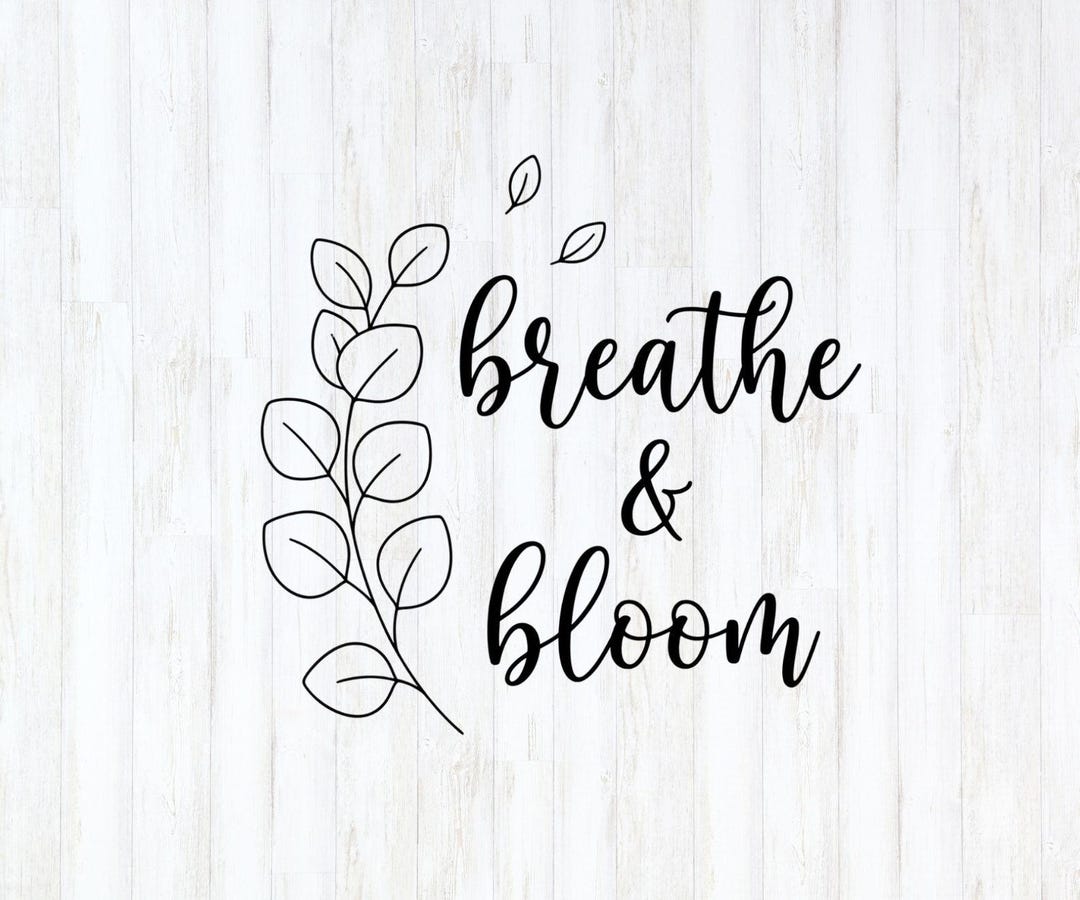 Breathe & Bloom Line Art SVG | Botanical Zen Graphic (digital Download ...