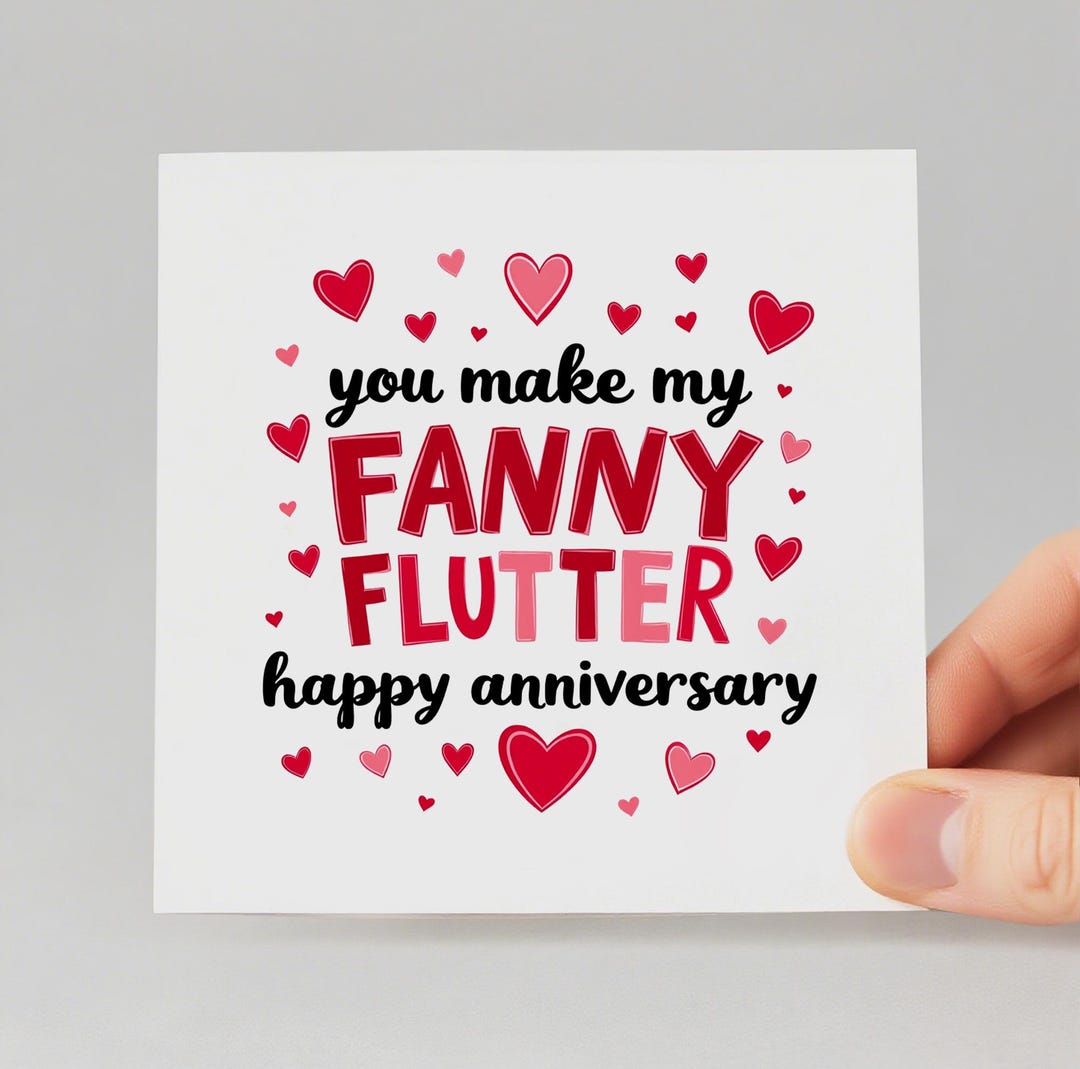 Funny Anniversary Card, You Make My Fanny Flutter, Joke Card, Rude Card ...