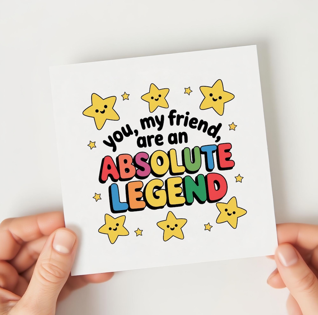 Absolute Legend Card, Funny Thank You Card, Friend Card, Birthday Card ...