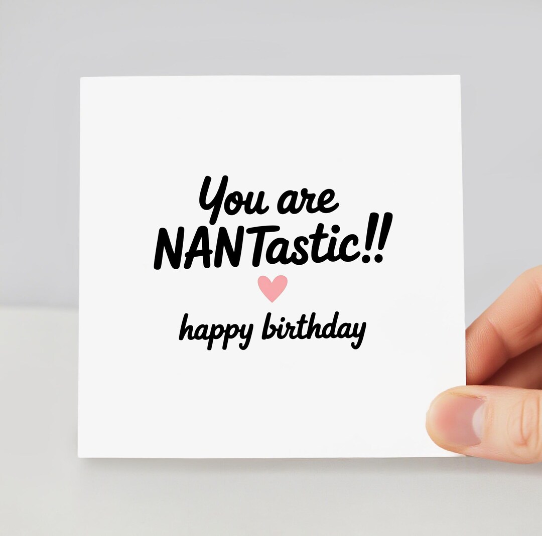 Funny Nan Birthday Card, Birthday Card, You Are Nantastic, Personalised ...