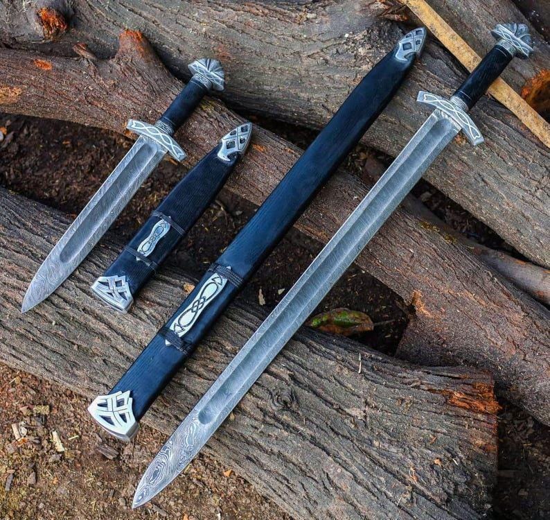 Hand-forged Viking Sword+scabbard / Nordic Sword / Medieval Weapon ...