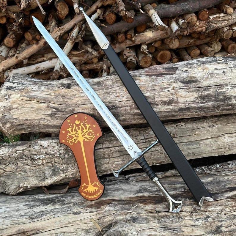 Aragorn's Anduril Sword, Legendary Anduril - Hand-forged Sword, Costume ...
