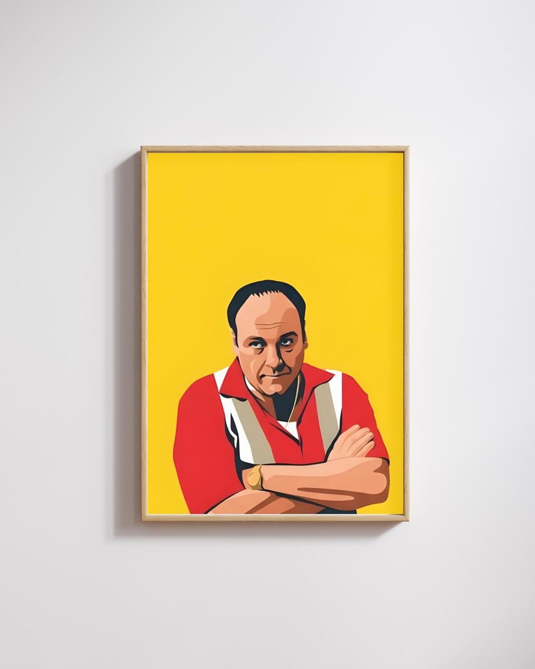 Tony Soprano Pop Art Poster, Yellow and Red Vector Illustration Print ...
