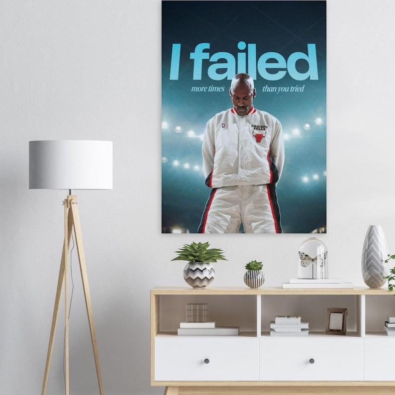 Michael Jordan I Failed Poster, Motivational Basketball Wall Art ...
