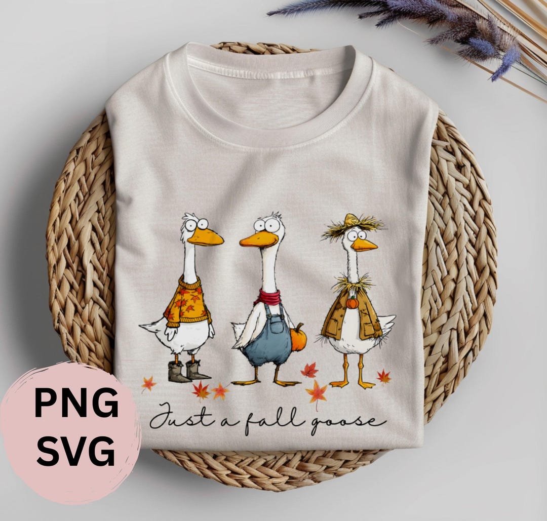 Just a Fall Goose Clipart | Cute Autumn Goose PNG SVG Sublimation ...