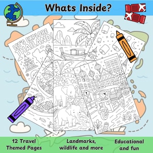 Thailand Colouring Pack for Kids | 12 Page Printable Activity | Travel ...