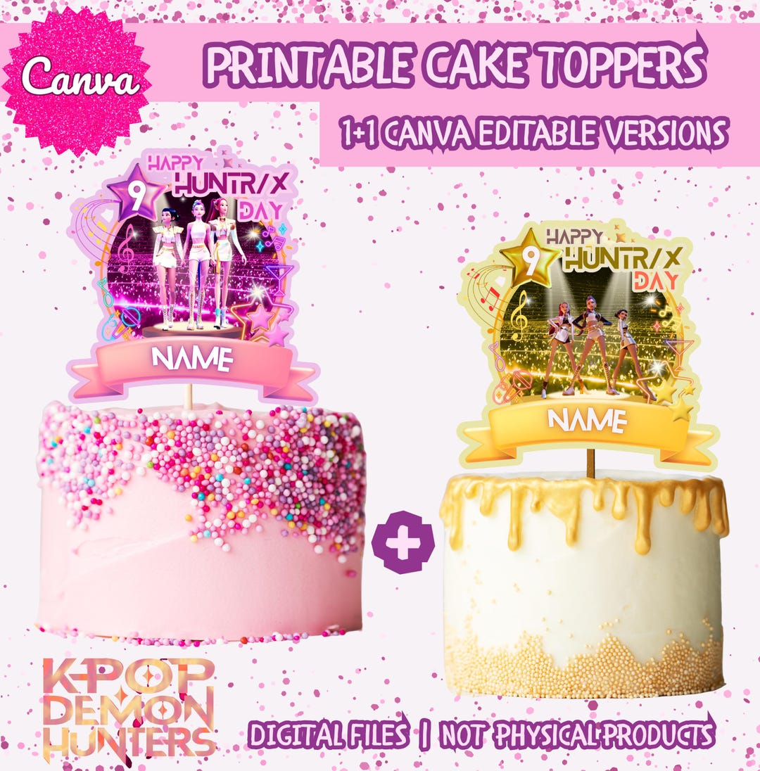 Custom K-pop Demon Hunters Cake Topper Canva | Kpop Demon Hunter ...