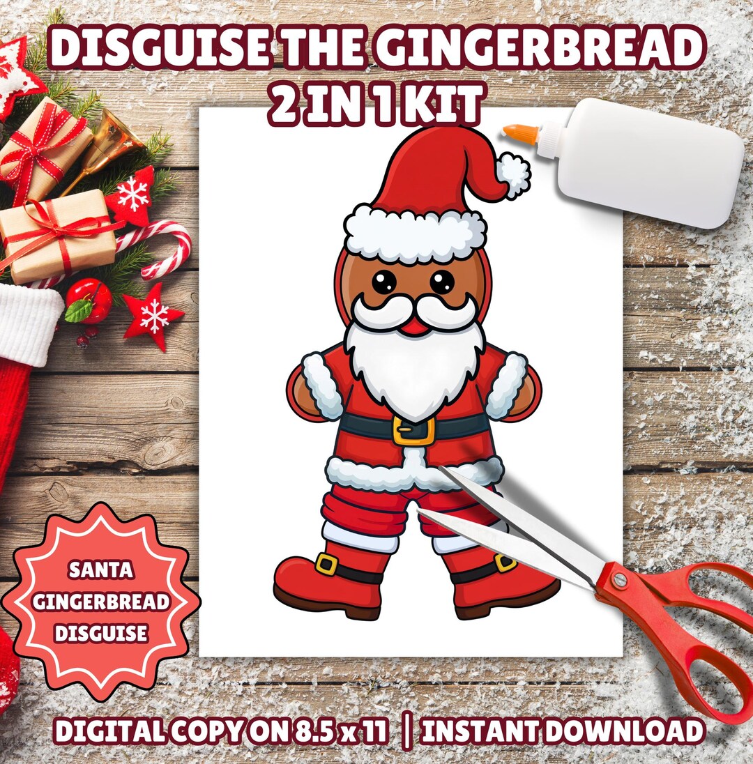 Disguise a Gingerbread Man as Santa Claus, Santa Gingerbread Disguise ...