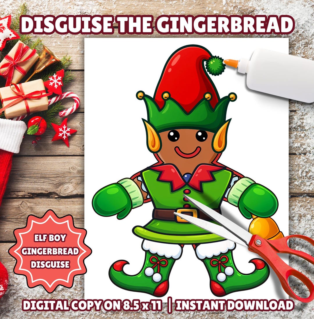 Disguise a Gingerbread Man as an Elf Boy, Boy Gingerbread Disguise ...