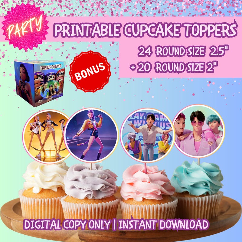 Kpop Demon Hunter Cupcake Toppers - Etsy