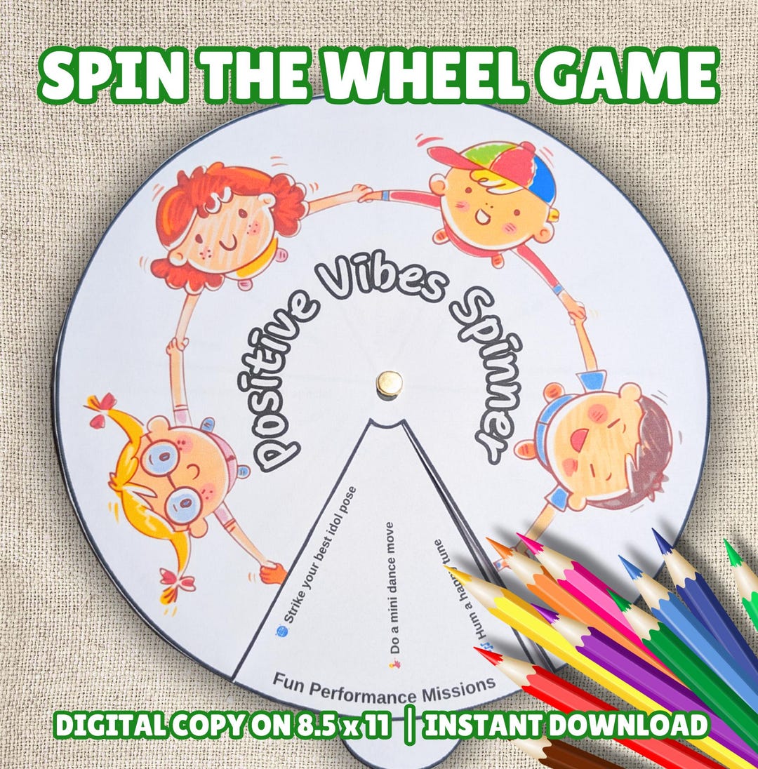 Positive Vibes Spin the Wheel Craft, Kids Coloring Activity & Classroom ...