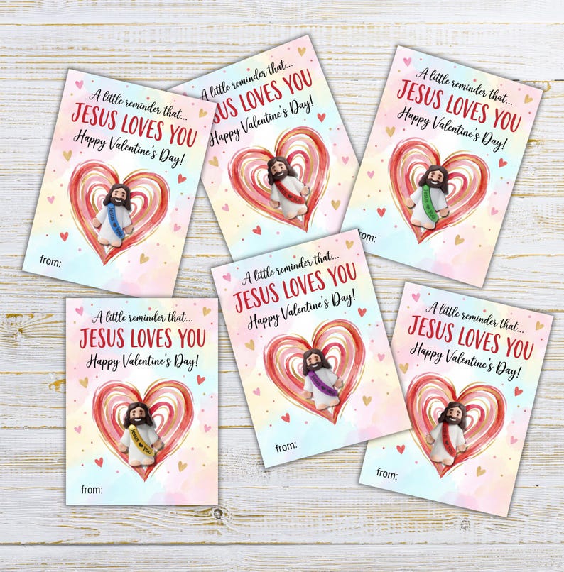 Mini Jesus Holder Valentine Card Printable, Sunday School Christian ...