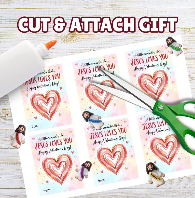 Mini Jesus Holder Valentine Card Printable, Sunday School Christian ...