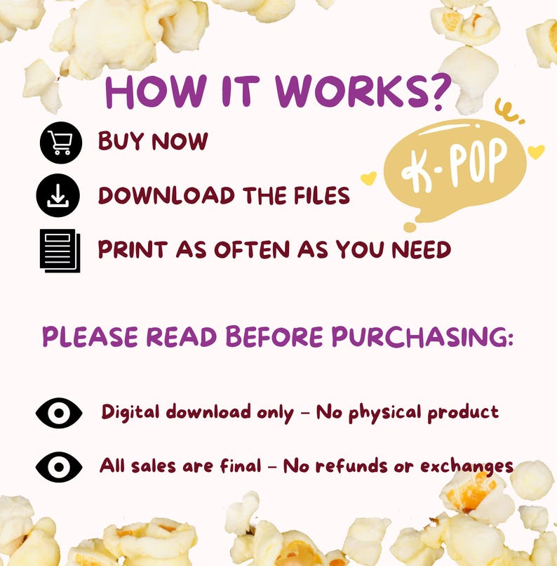 Editable DIY K-pop Demon Hunter Popcorn Boxes | Huntrix Girls Printable ...