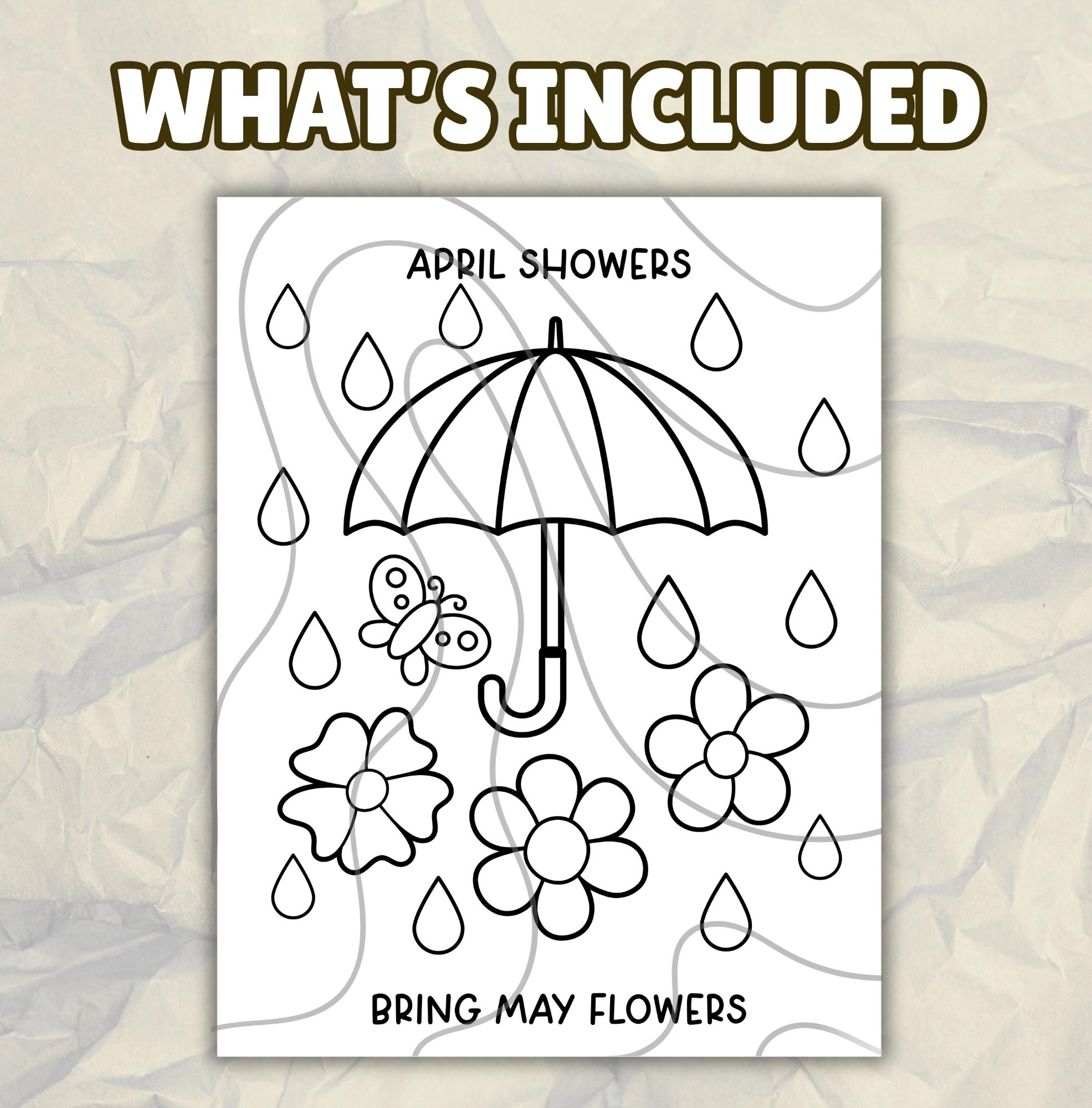 Spring Torn Paper Craft April Showers Bring May Flowers Tissue Paper ...