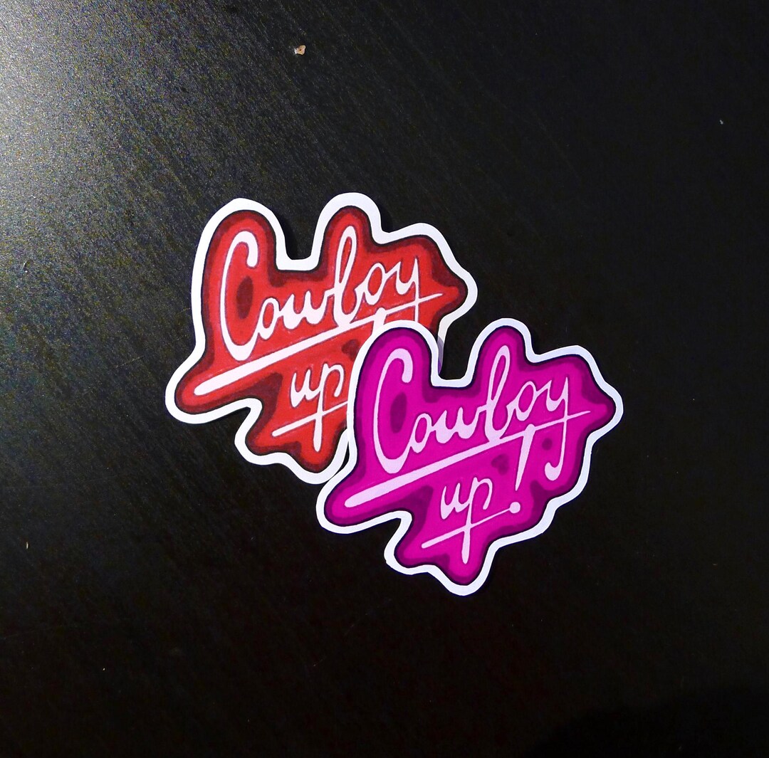Cowboy Up! Neon Sign Style Matte Sticker - Etsy