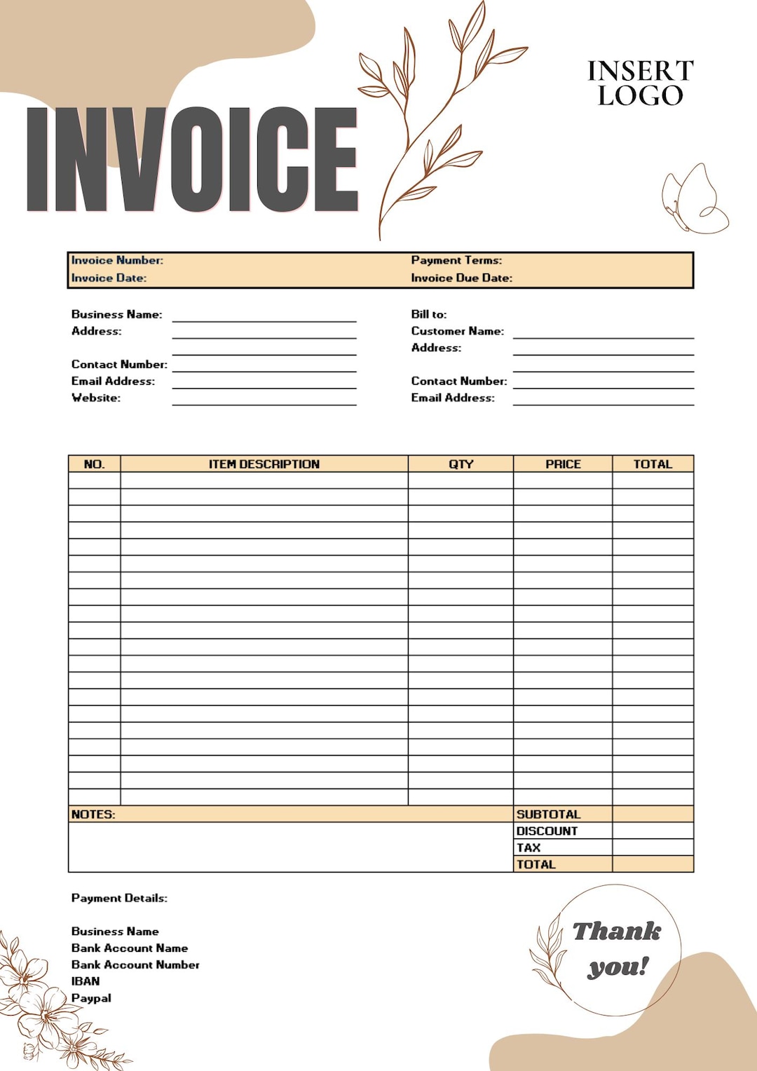 Editable and Printable Sales Invoice Excel Template With Sales Invoice ...