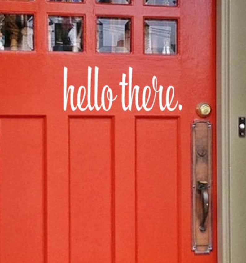 Hello There front Door Decoration Vinyl Porch Decal Welcome | Etsy