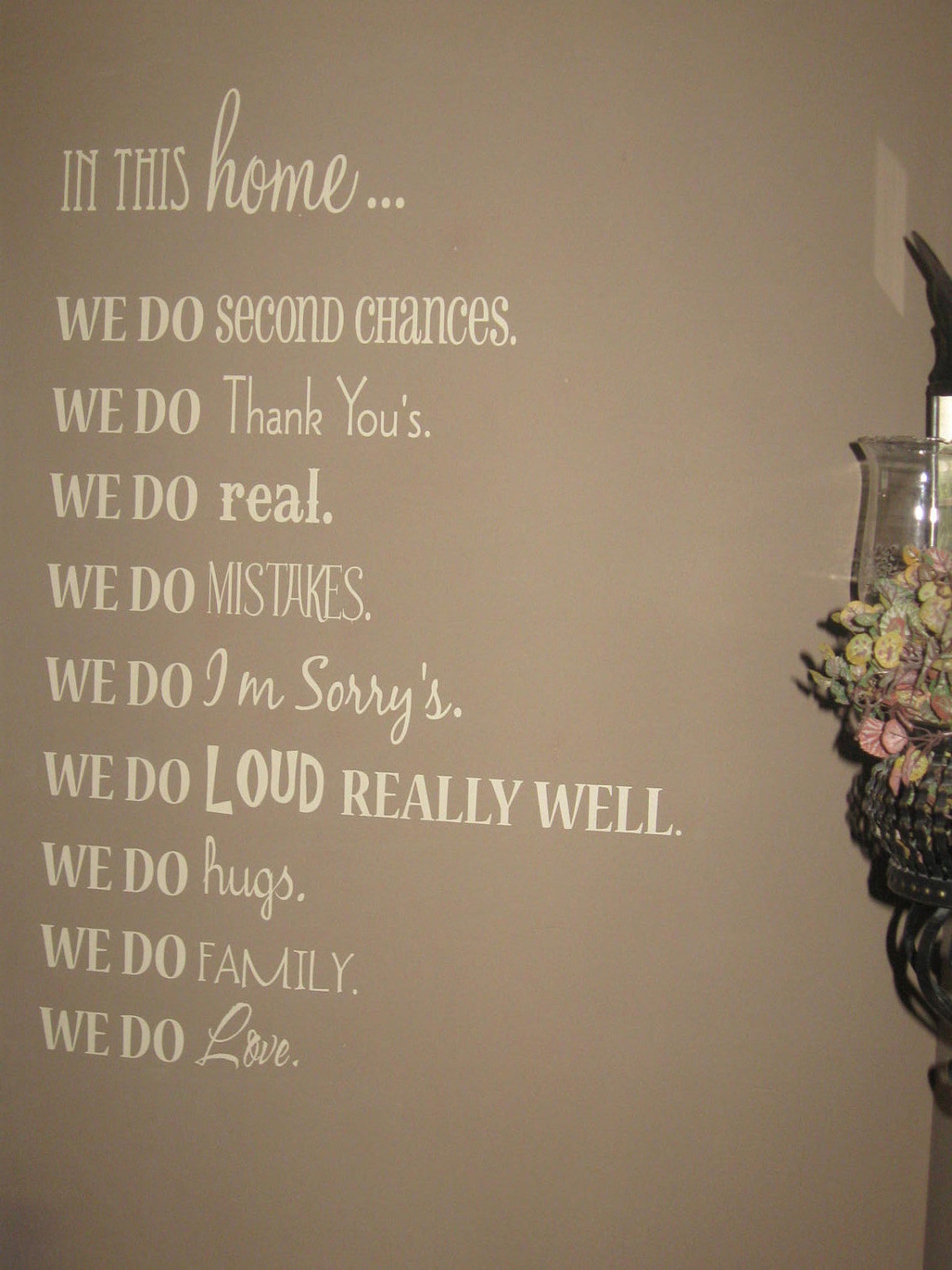 In This Home vinyl Lettering Wall Words Graphics Home Decor | Etsy