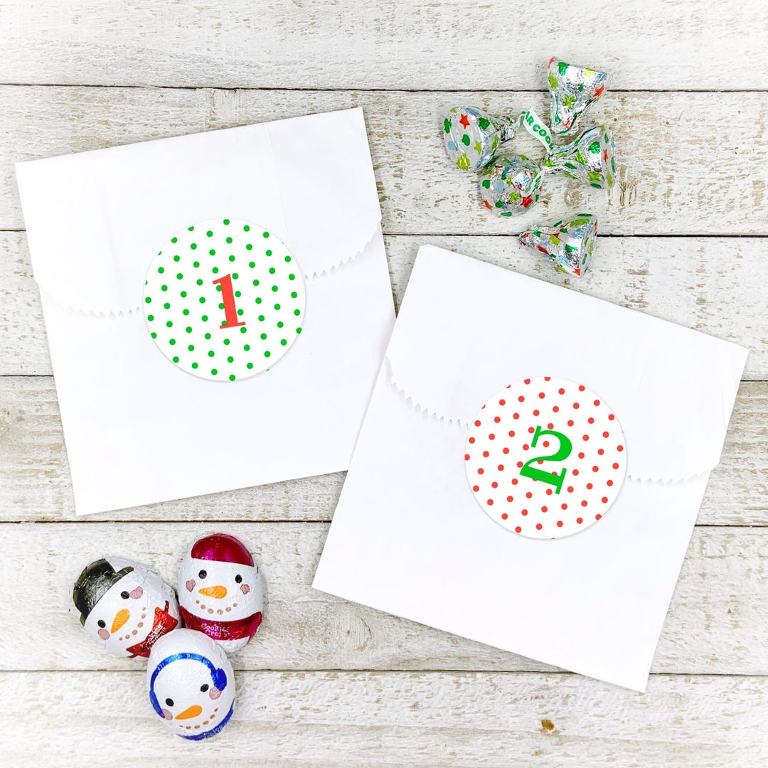 Advent Calendar Kit- Christmas Countdown Stickers and Optional Favor ...