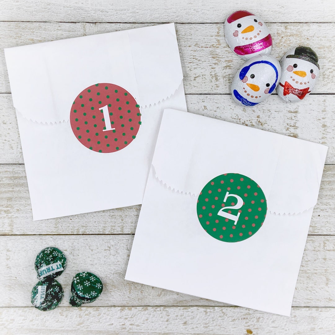 Advent Calendar Kit - Christmas Countdown Stickers and Favor Bags ...