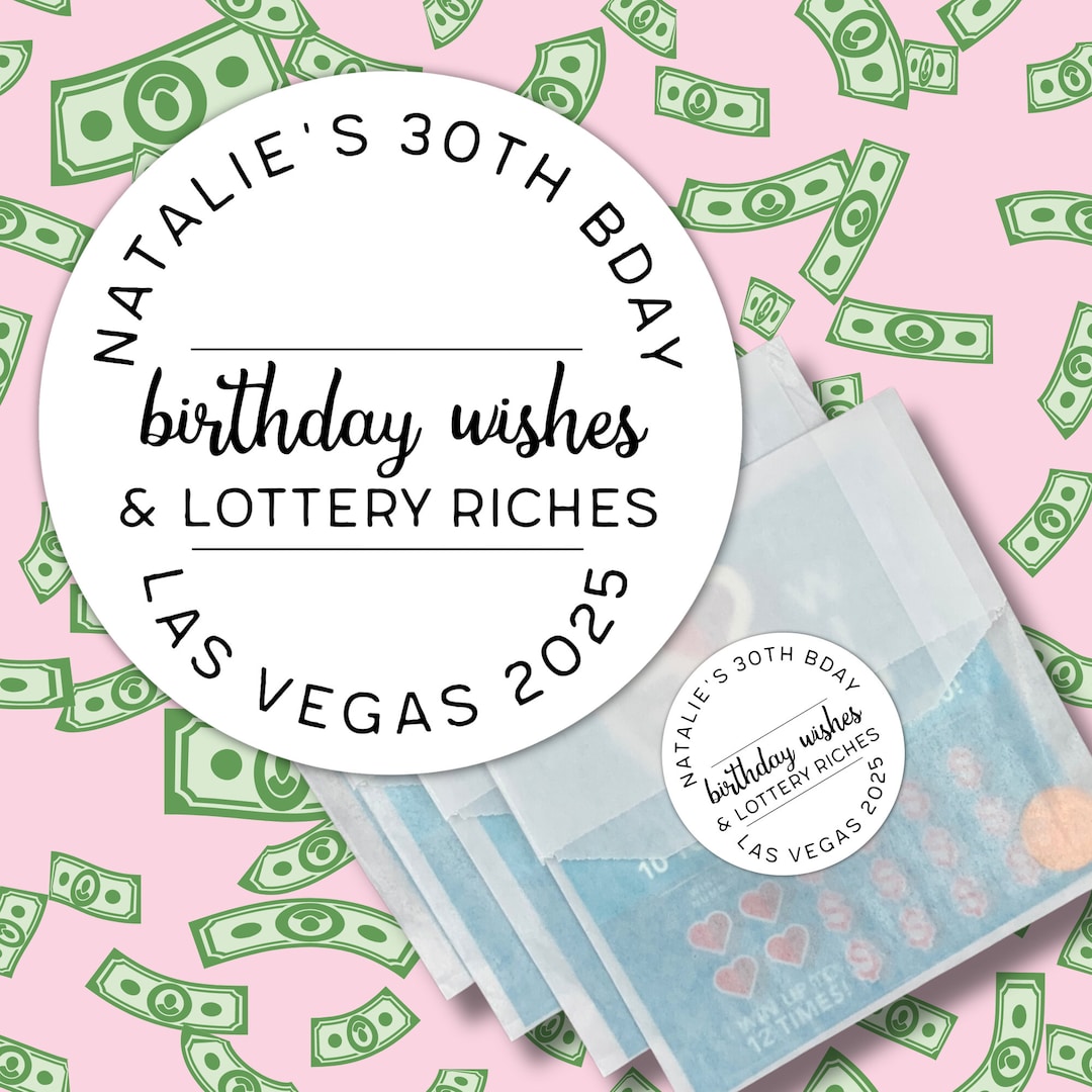 Personalized Lotto Ticket Favor Labels and Bags - Birthday Wishes and ...
