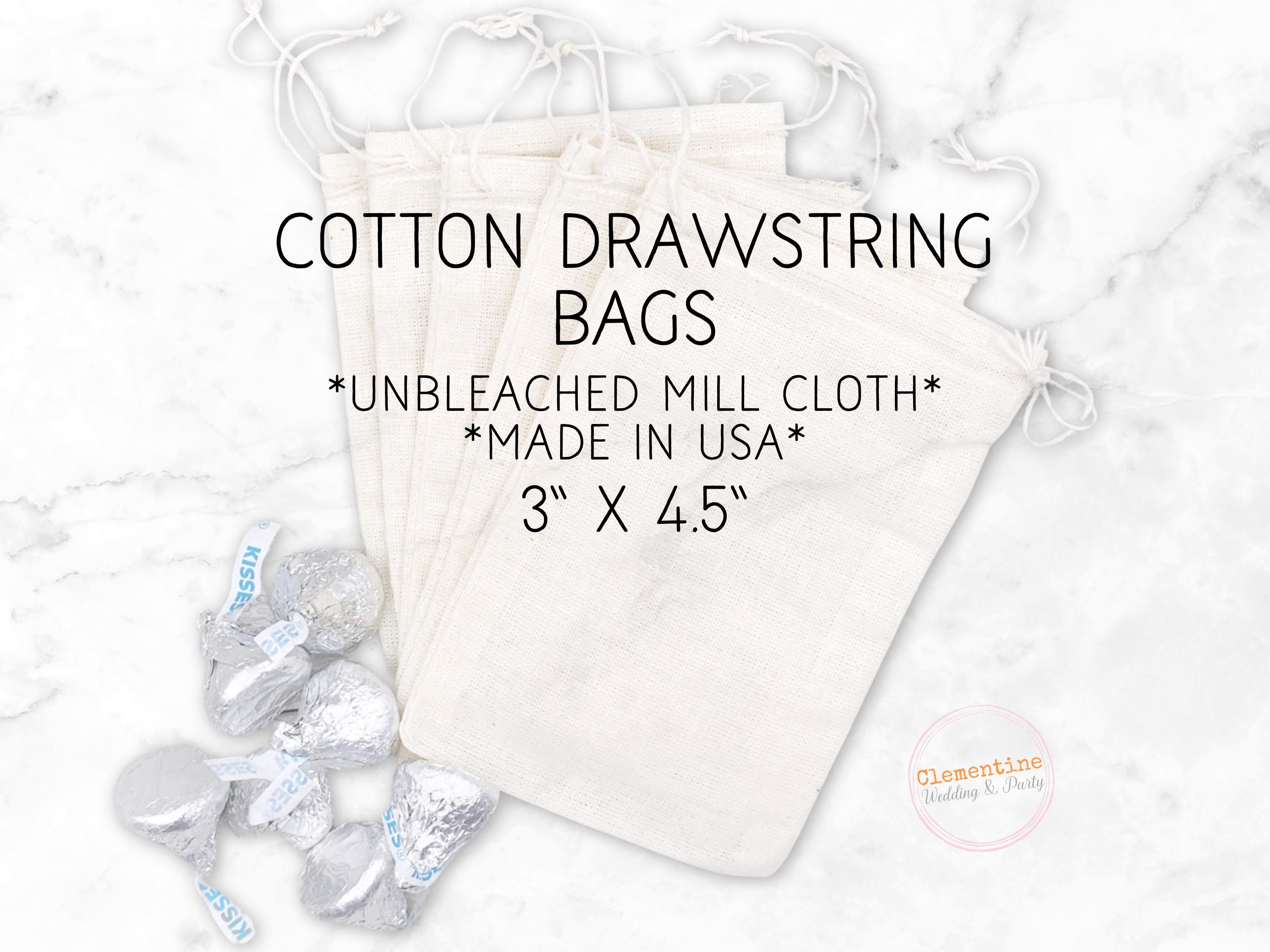 Cotton Drawstring Gift Bags - Natural Cotton Bags for Party Favors ...